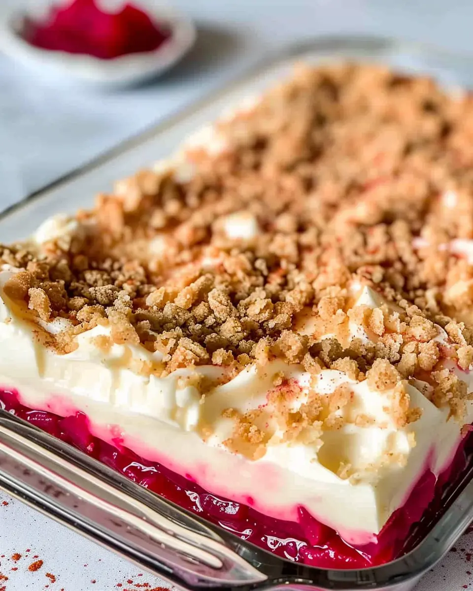 Layered Rhubarb Pudding Dessert | Delicious Spring Treat - Recipes Player